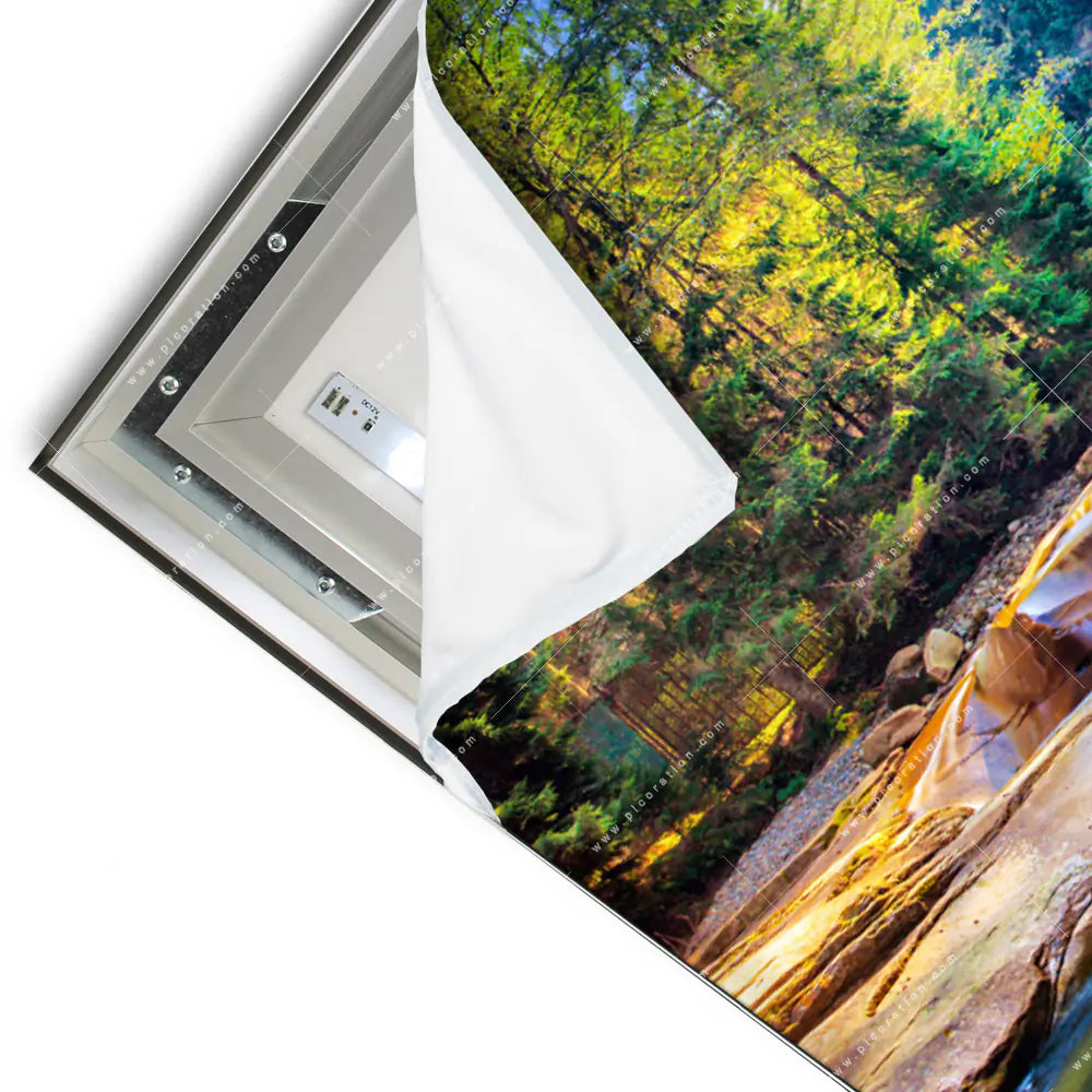 🖼️ LED-Wandbild - Schöner Wasserfall im Wald im Hochformat – Picoration ...
