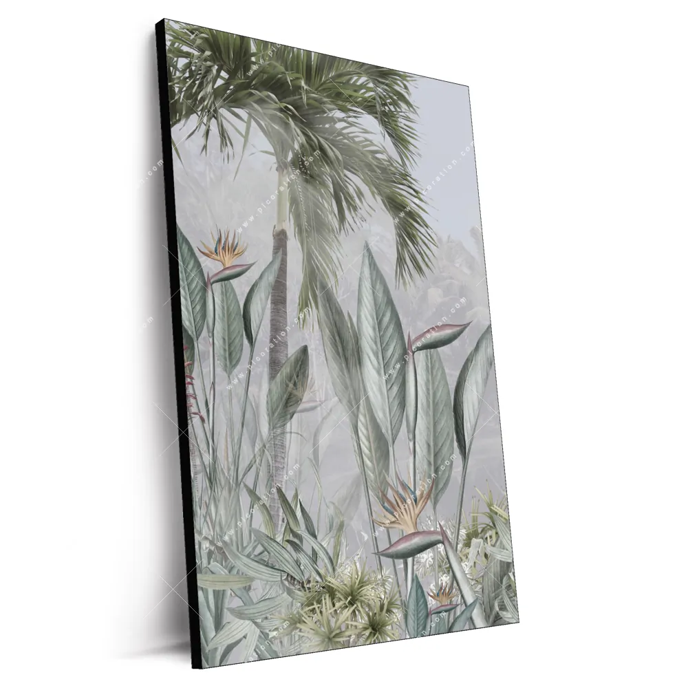 🖼️ XXL-Wandbild - Tropische Bäume und Blätter im Hochformat ...