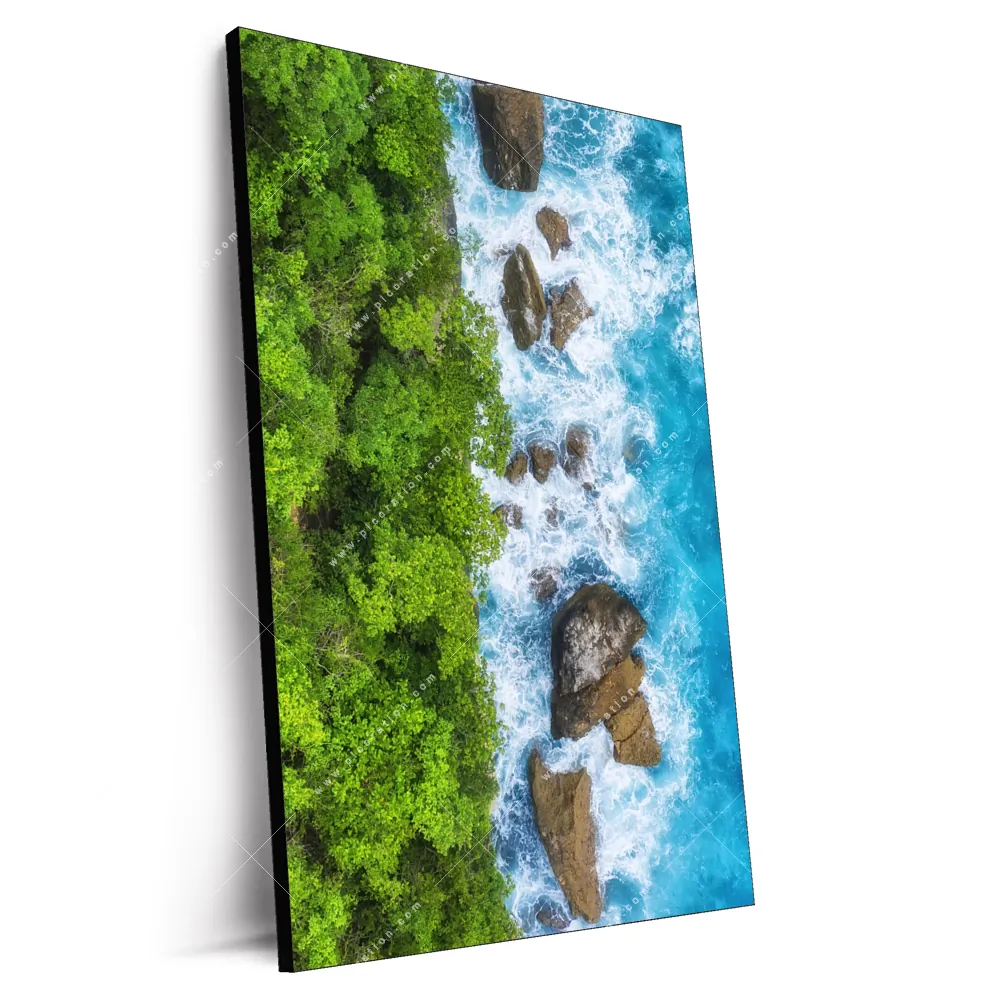 🖼️ XXL-Wandbild - Wald & Meer im Hochformat – Picoration® - Big Wall Design
