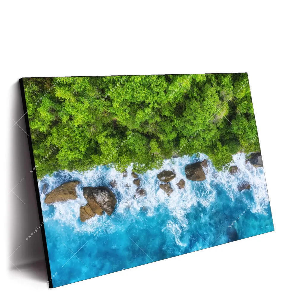 🖼️ XXL-Wandbild - Wald & Meer im Querformat – Picoration® - Big Wall Design